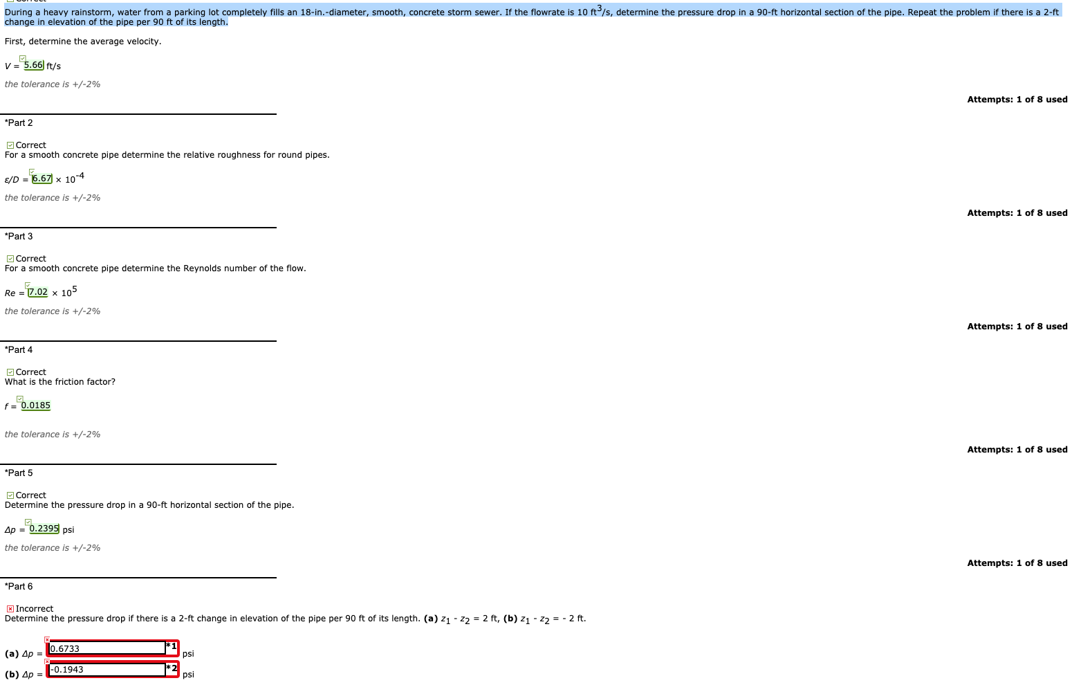 Solved During a heavy rainstorm, water from a parking lot | Chegg.com