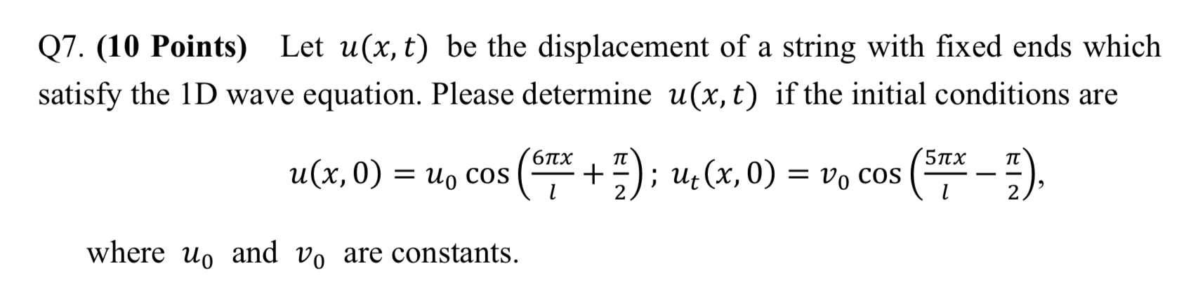 Solved Let 𝑢(𝑥, 𝑡) be the displacement of a string with | Chegg.com