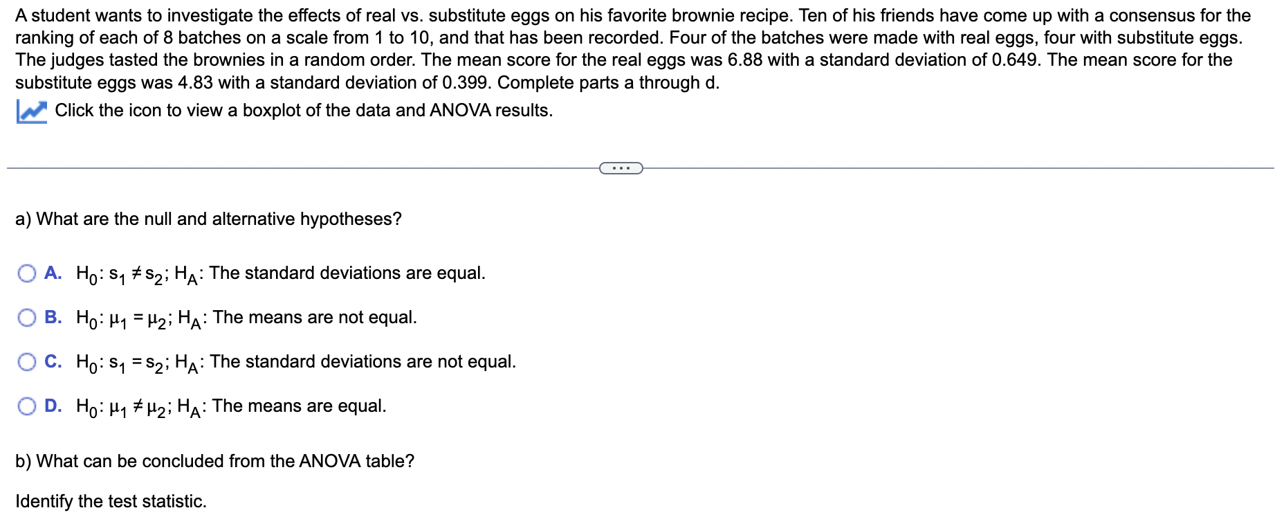 Solved ANOVA (Analysis of Variance) Sum of Mean | Chegg.com