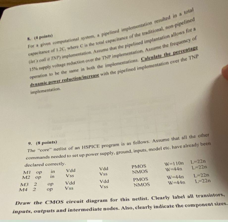Solved 8. (4 points) For a given computational system, a | Chegg.com