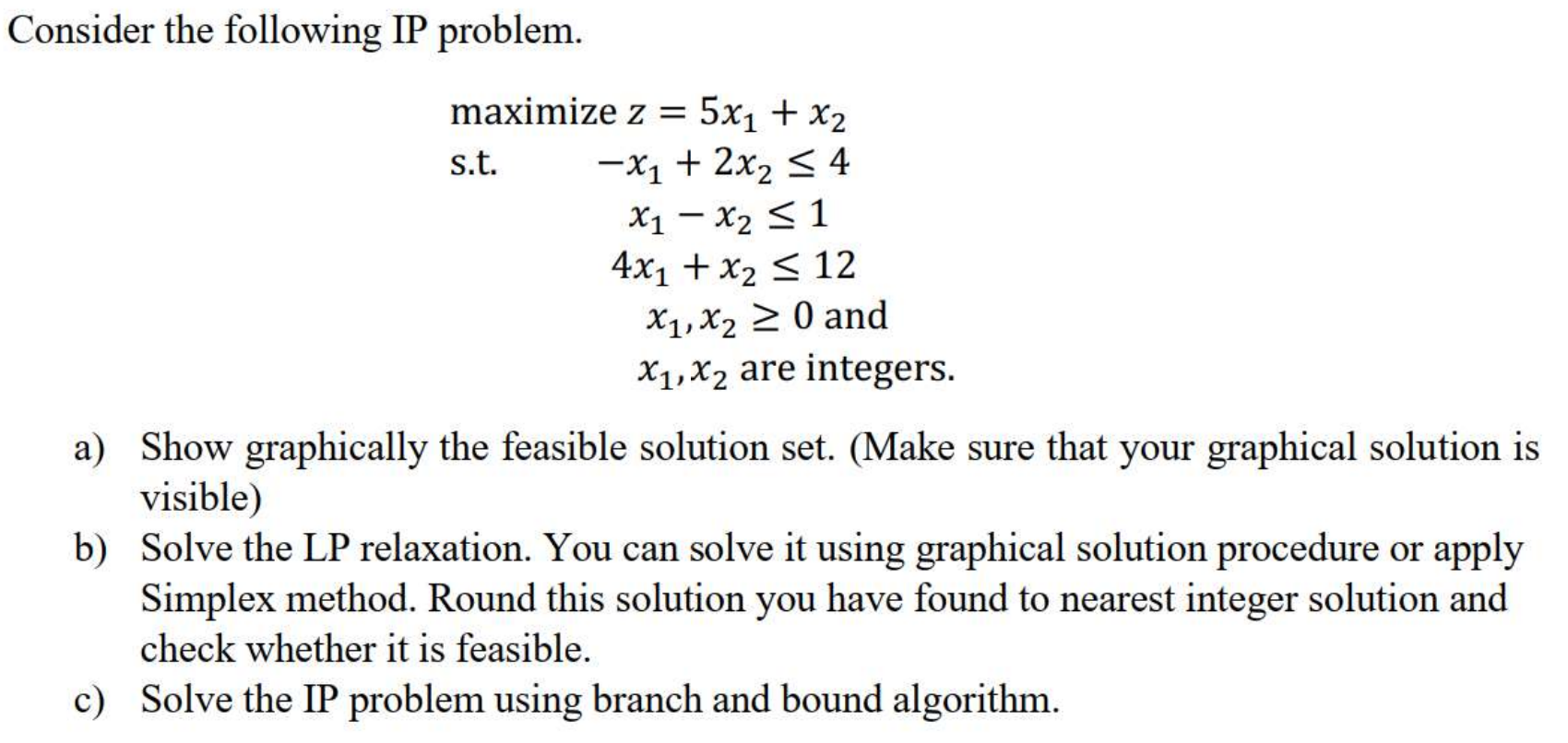 Solved Consider the following IP problem. maximize z = 5x1 + | Chegg.com