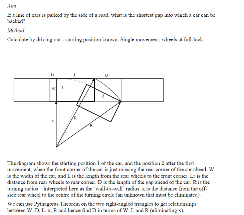 Solved Aim If a line of cars is parked by the side of a | Chegg.com