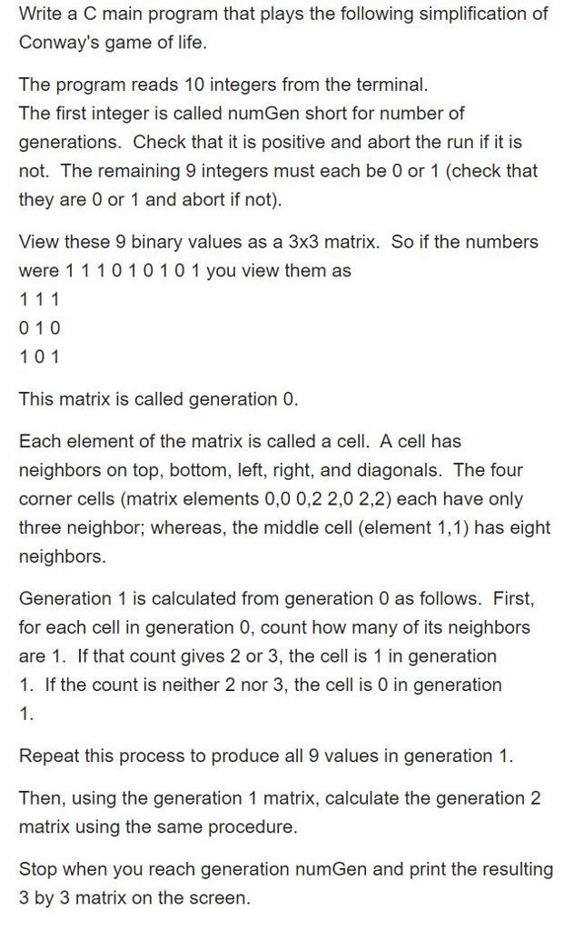 Solved Write A C Main Program That Plays The Following