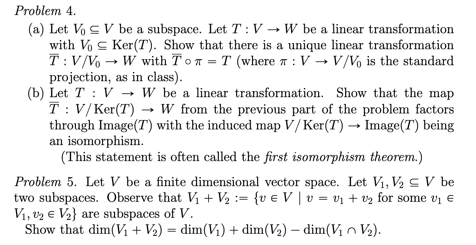 Solved I am interested in the solutions to problem 4 (a and | Chegg.com