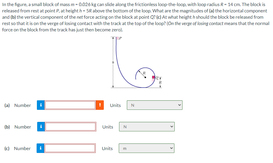 Solved In the figure, a small block of mass m=0.026 kg can | Chegg.com