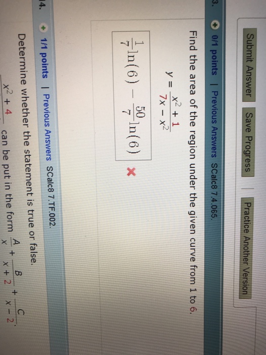Solved Submit Answer Save Progress Practice Another Version | Chegg.com