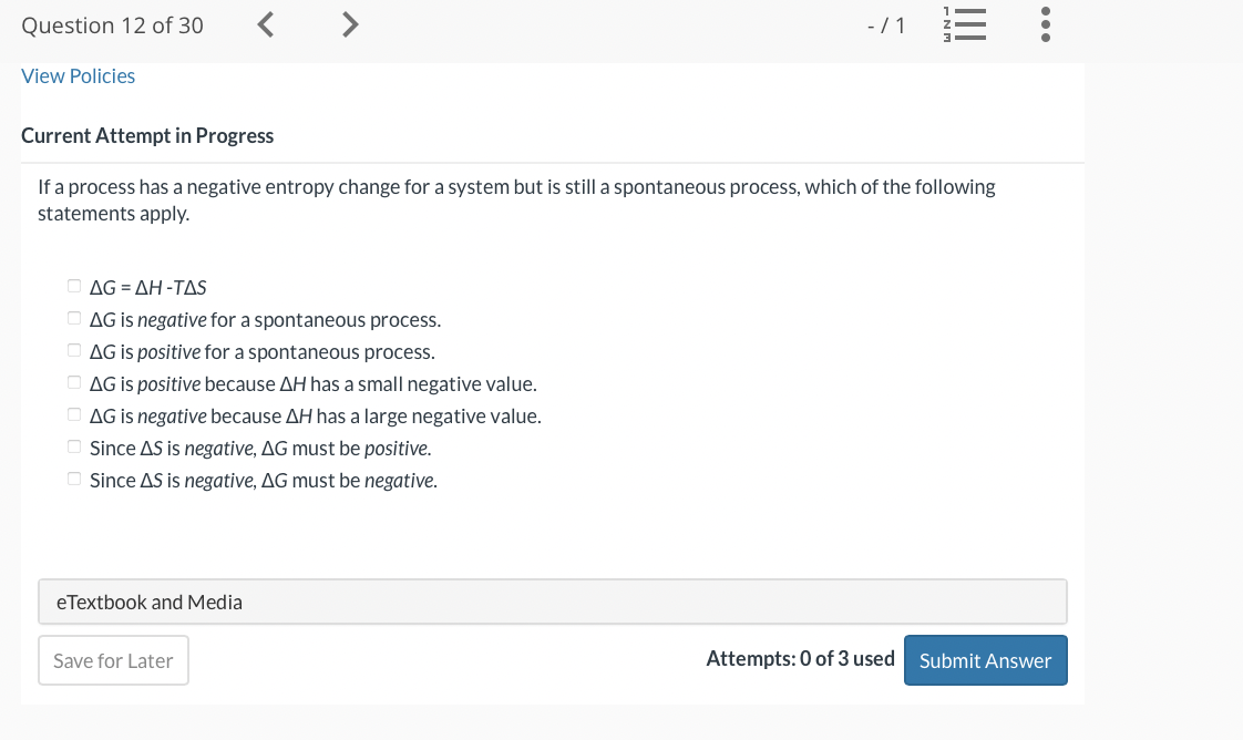 Solved If a process has a negative entropy change for a | Chegg.com