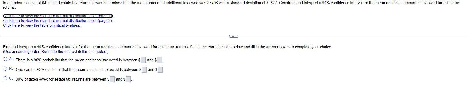 Solved returns. Click here to view the standard normal | Chegg.com