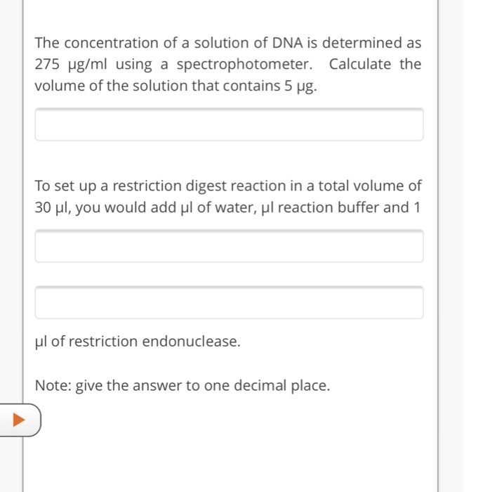 Solved The concentration of a solution of DNA is determined | Chegg.com