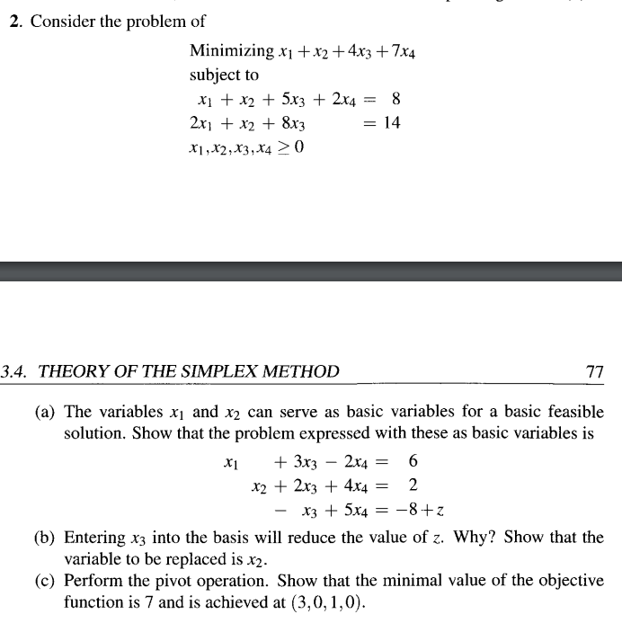 Solved 2. Consider the problem of Minimizing x1+x2+4x3+7x4 | Chegg.com