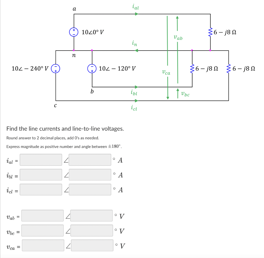 Solved Find the line currents and line-to-line | Chegg.com