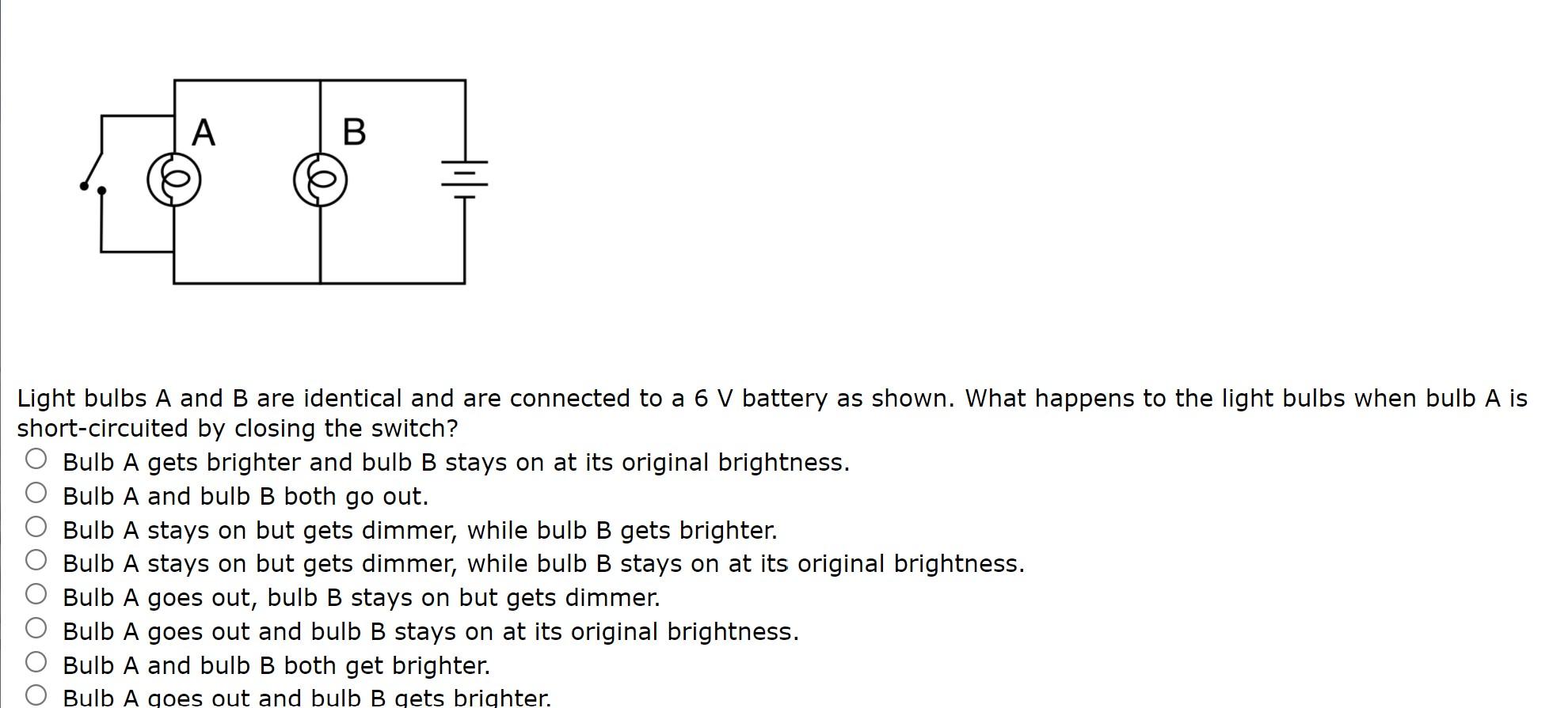 Solved A B O Light bulbs A and B are identical and are | Chegg.com