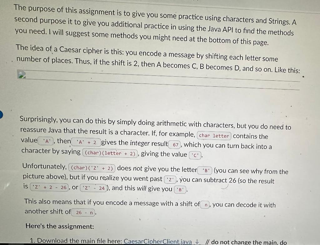 Solved Download the main file here: CaesarCipherClient.java | Chegg.com