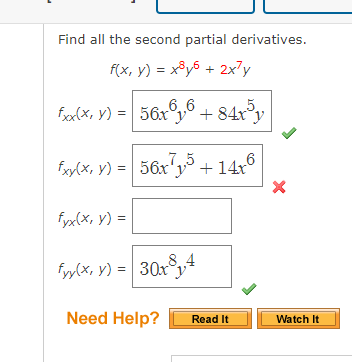 Solved Find all the second partial derivatives. | Chegg.com