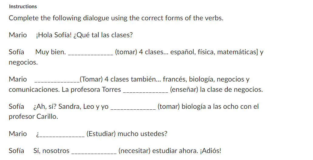 Need SPANISH Help please... there was nowhere to | Chegg.com