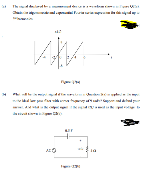 Solved (a) The signal displayed by a measurement device is a | Chegg.com