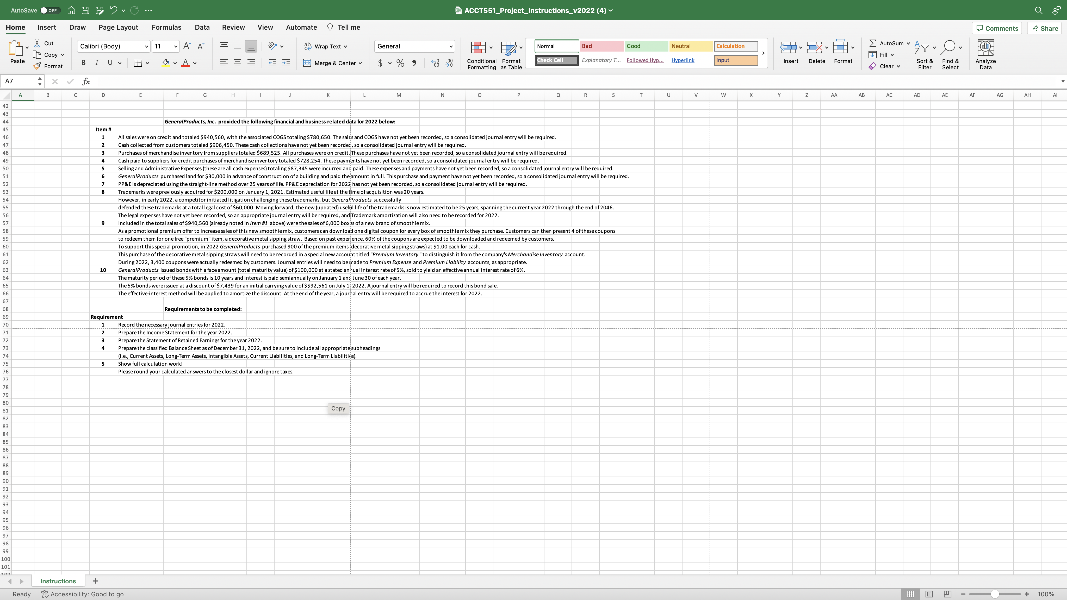 Home Insert Draw Page Layout Formulas Data Review | Chegg.com