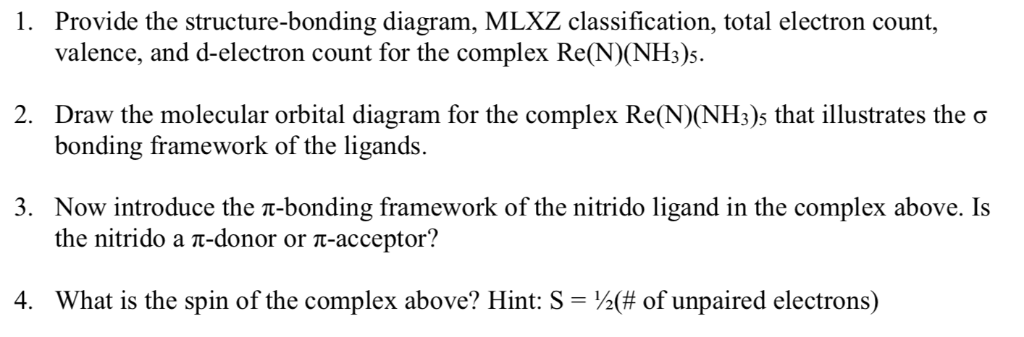 1. Provide the structure-bonding diagram, MLXZ | Chegg.com