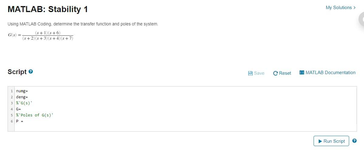 Solved Using matlab coding, determine the transfer function | Chegg.com