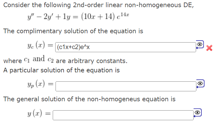 Solved Consider the following 2 nd-order linear | Chegg.com
