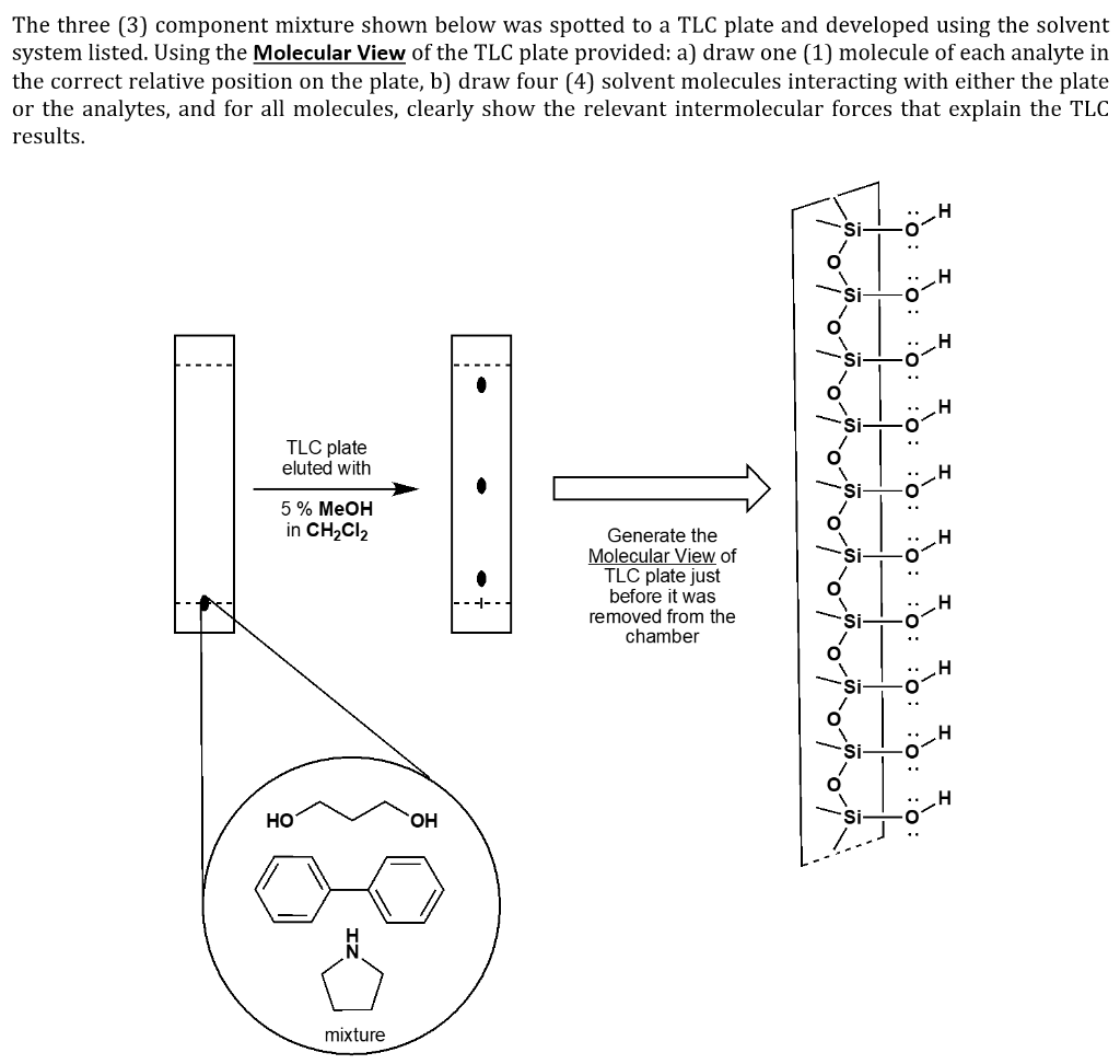 Solved The three (3) component mixture shown below was | Chegg.com