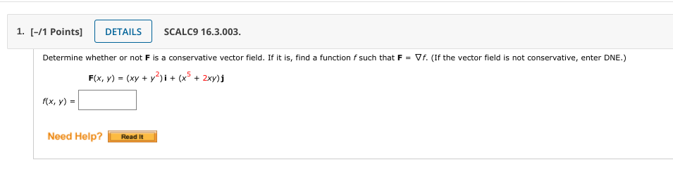 Solved 1. (-/1 Points) DETAILS SCALC9 16.3.003. F = | Chegg.com