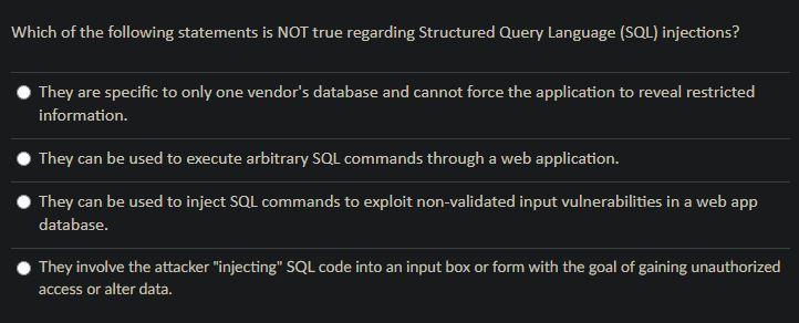 Solved Which of the following is NOT considered a | Chegg.com