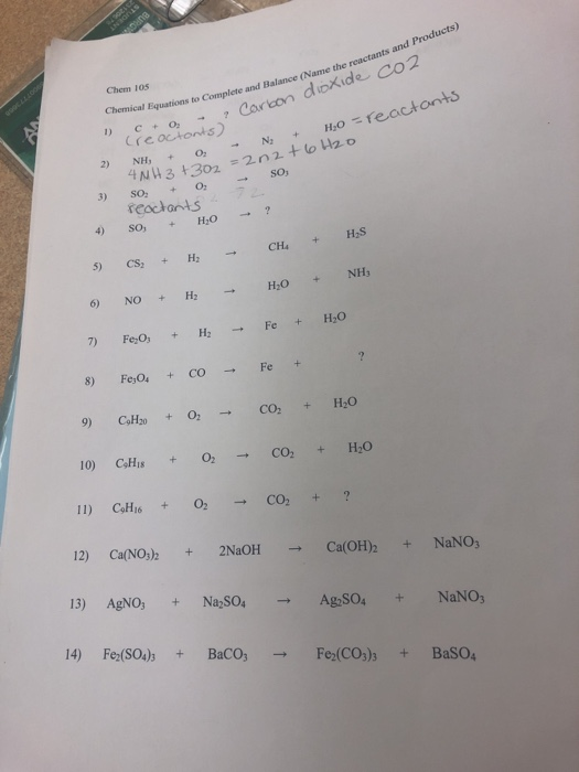 Solved nAs AOHne Chemical Equations to Complete and Balance | Chegg.com