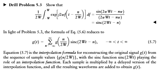 Solved Drill Problem 5.3 Show that sin (2 Wt ) 2 W sinc(2 | Chegg.com