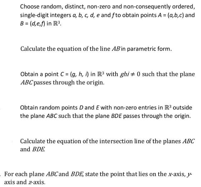 Solved Choose random, distinct, non-zero and | Chegg.com