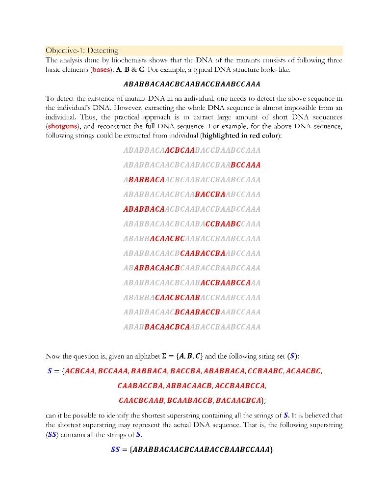 ABABBACAACBCAABACCBAABCCAAA To detect the existence | Chegg.com