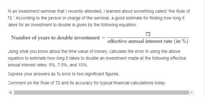 Solved t an investment seminar that I recently attended, I | Chegg.com