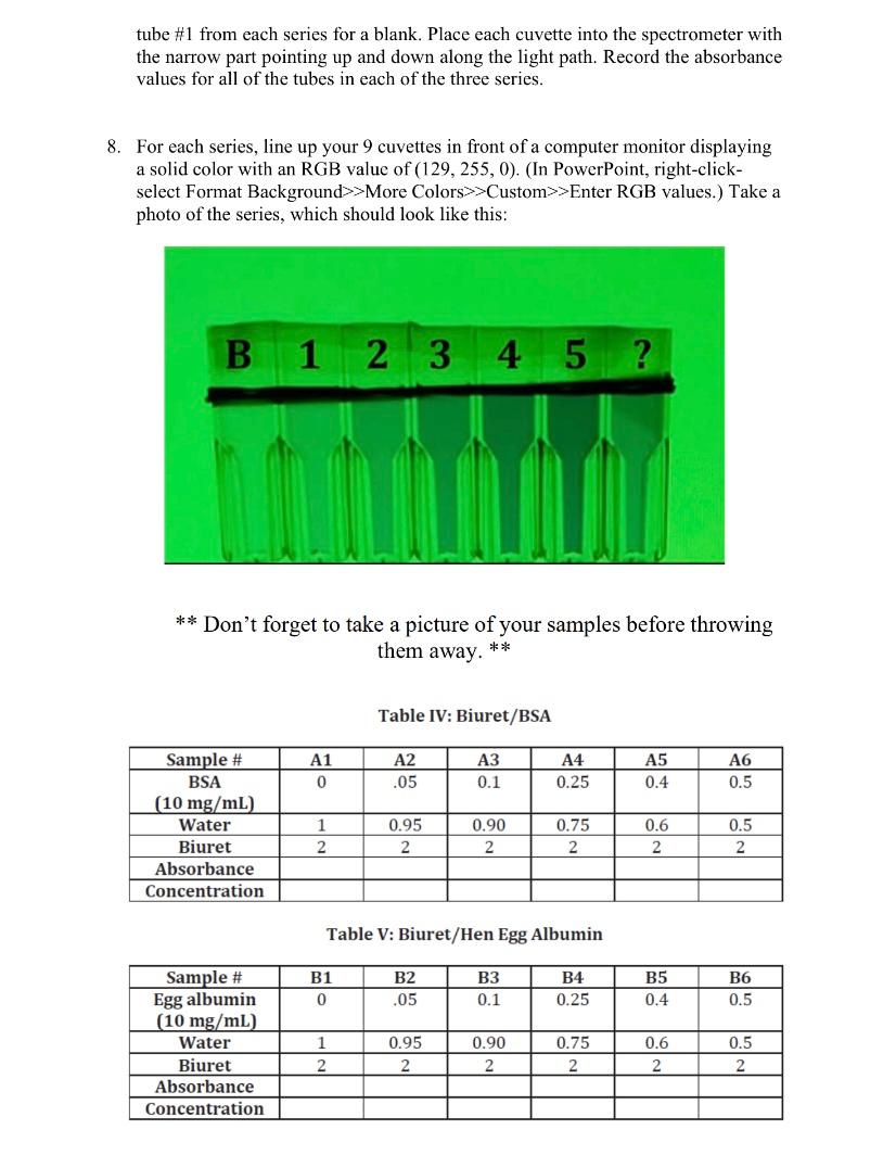 Solved 1. Prepare a series of standard samples according to | Chegg.com