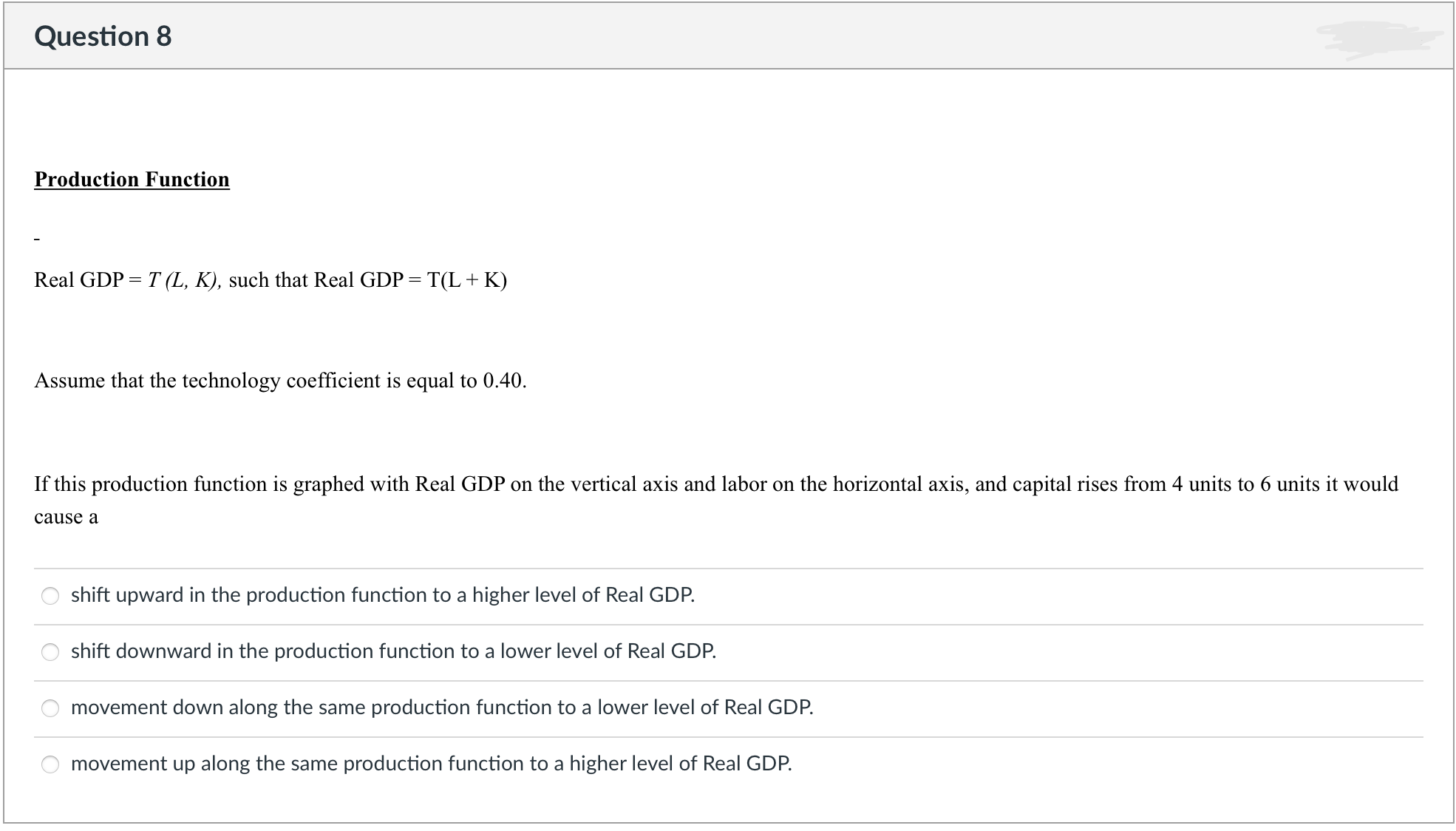 Solved Production functions used in economic growth theory | Chegg.com