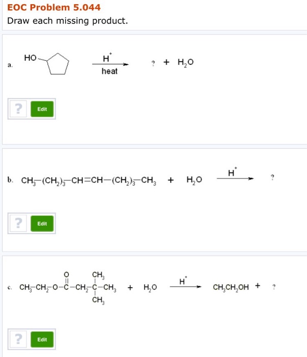 Solved Draw each missing product. | Chegg.com