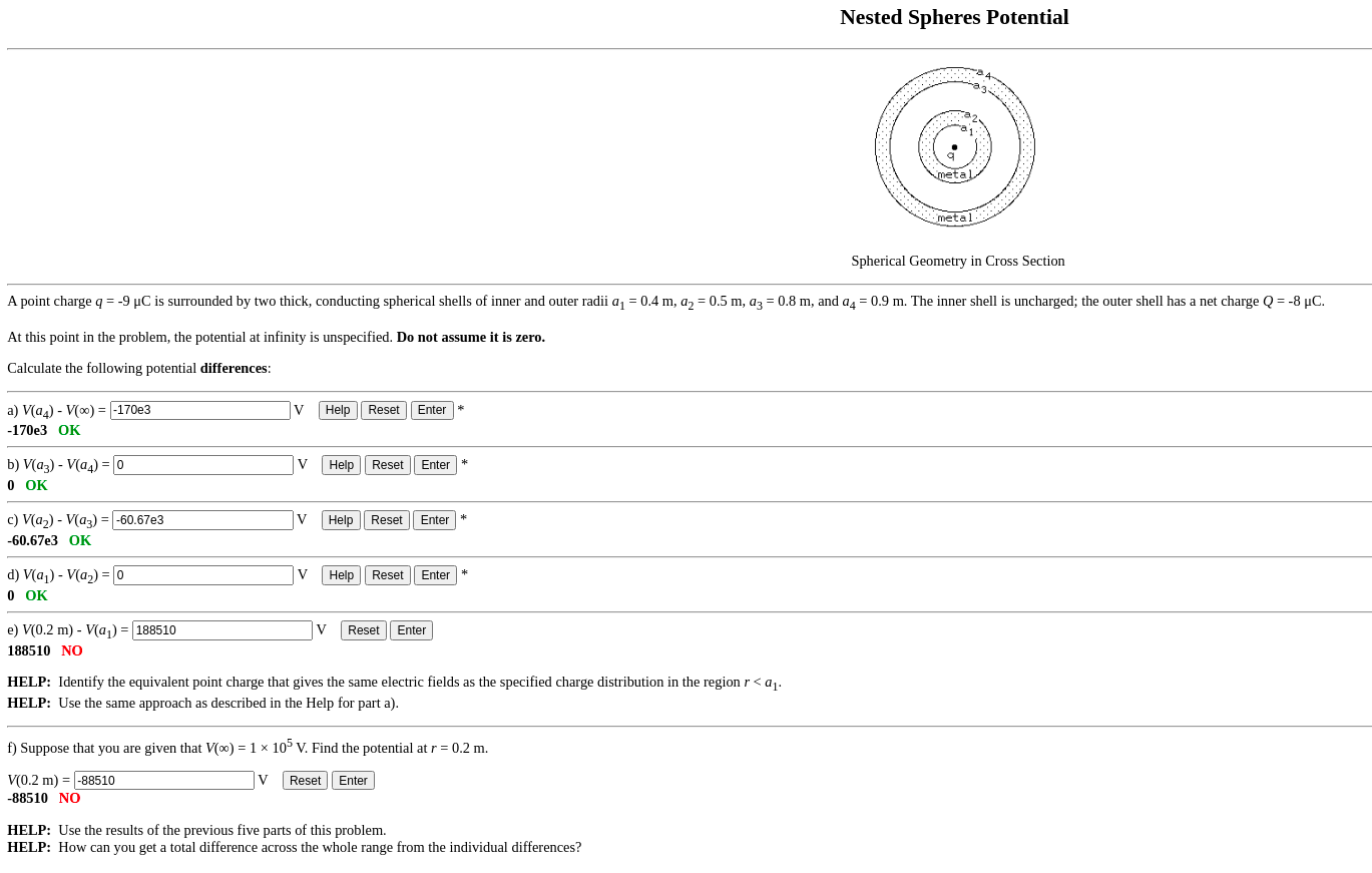 Solved Nested Spheres Potential mete Spherical Geometry in | Chegg.com