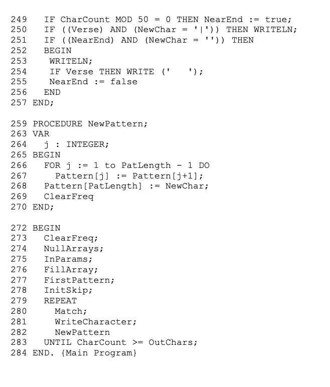 Solved 3 PROGRAM travesty (input, output); 222324 CONST | Chegg.com
