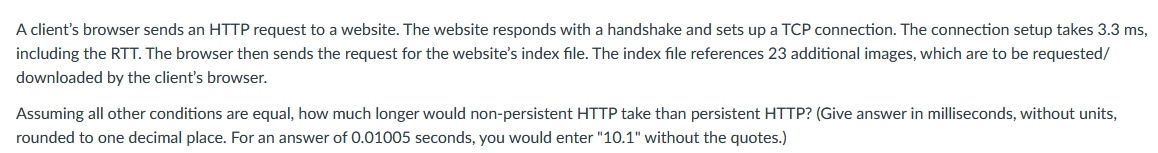 Solved A client's browser sends an HTTP request to a | Chegg.com