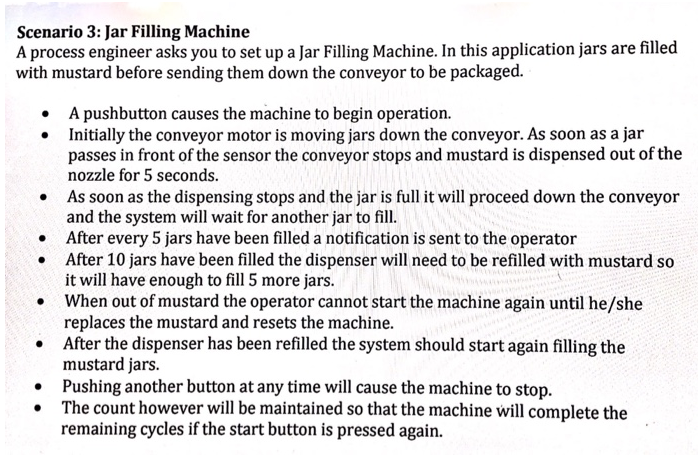 Scenario 3: Jar Filling Machine A process engineer | Chegg.com