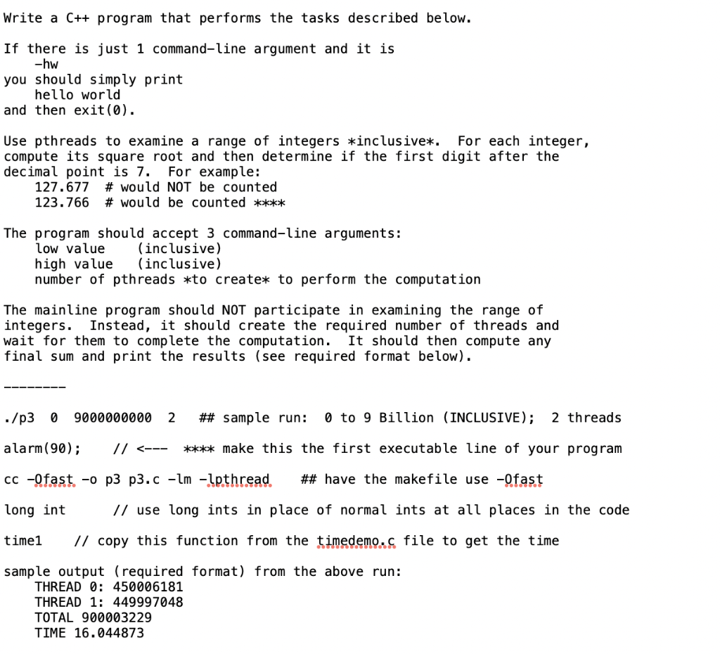Help need related C++ program in threads linux ! | Chegg.com