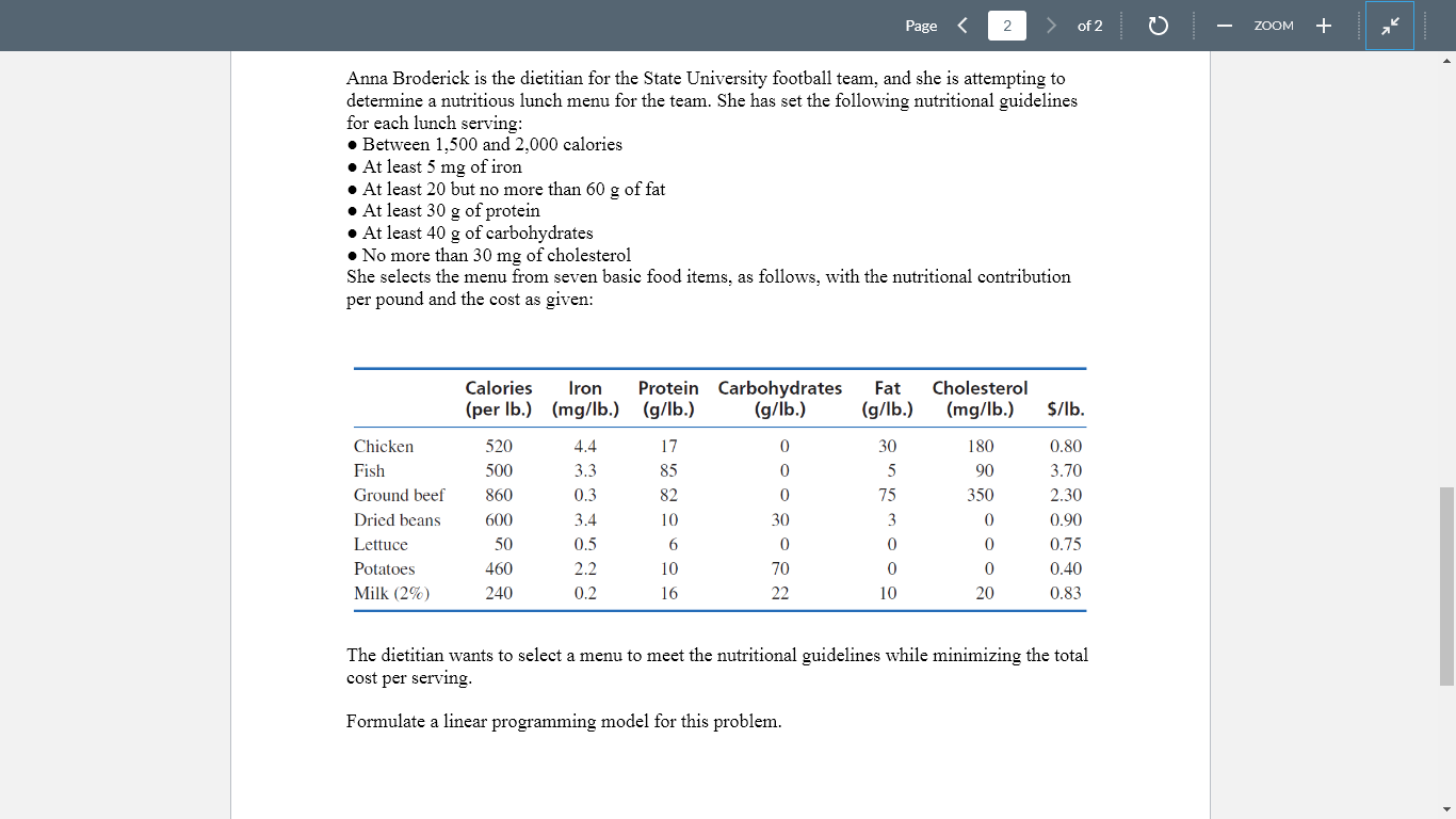 Solved Page of 2 ZOOM + Anna Broderick is the | Chegg.com