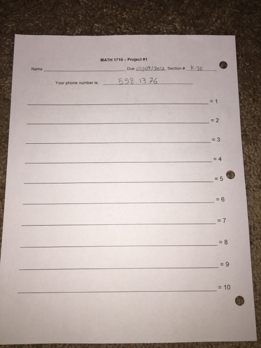 Solved FUN WITH ORDER OF OPERATIONS (Project #1 Listed on | Chegg.com