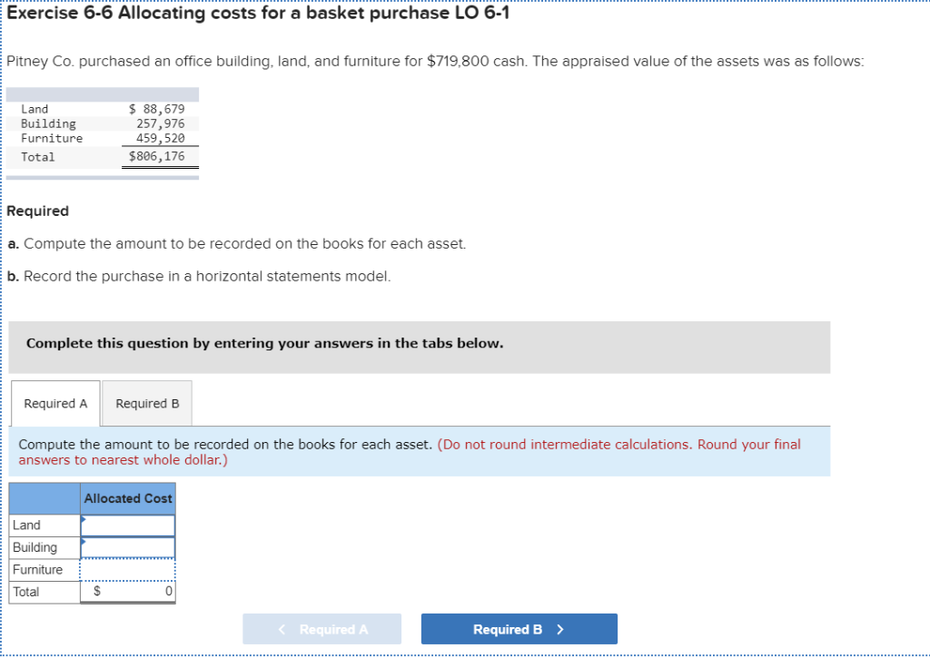 Solved Exercise 6-6 Allocating costs for a basket purchase | Chegg.com
