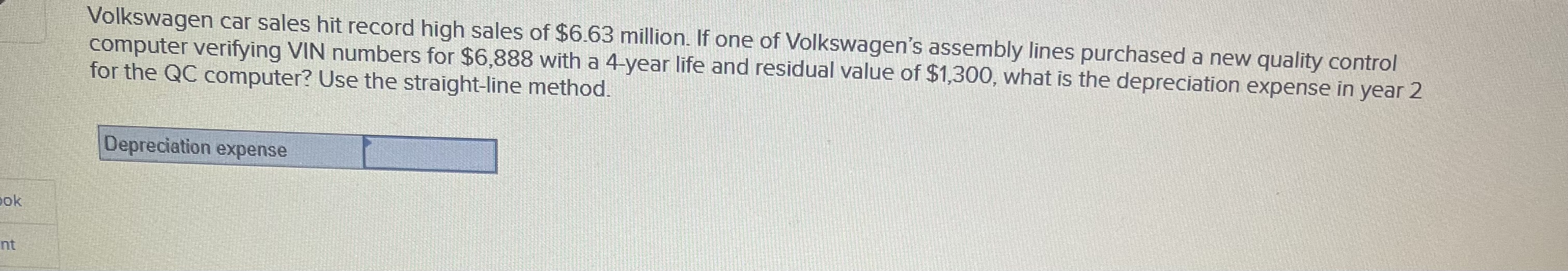 Solved Volkswagen car sales hit record high sales of $6.63 | Chegg.com