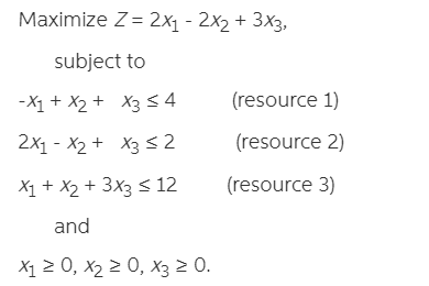 Solved Maximize Z = 2X1 - 2x2 + 3x3, subject to - X1 + x2 + | Chegg.com