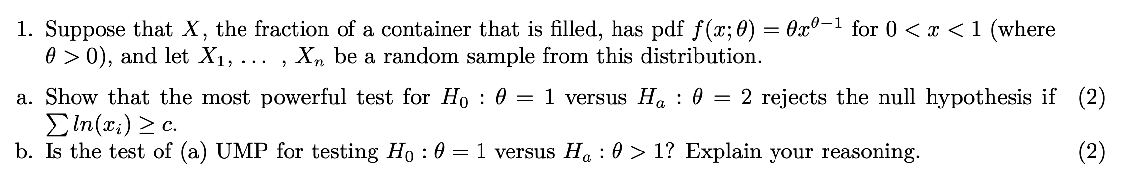 Solved Please answer using the Newman-Pearson theorem, and | Chegg.com