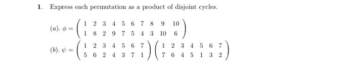 Solved Express each permutation as a product of disjoint | Chegg.com