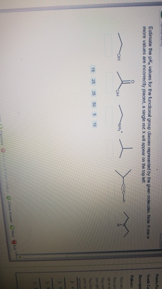 Solved Estimate the pka values for the functional group | Chegg.com