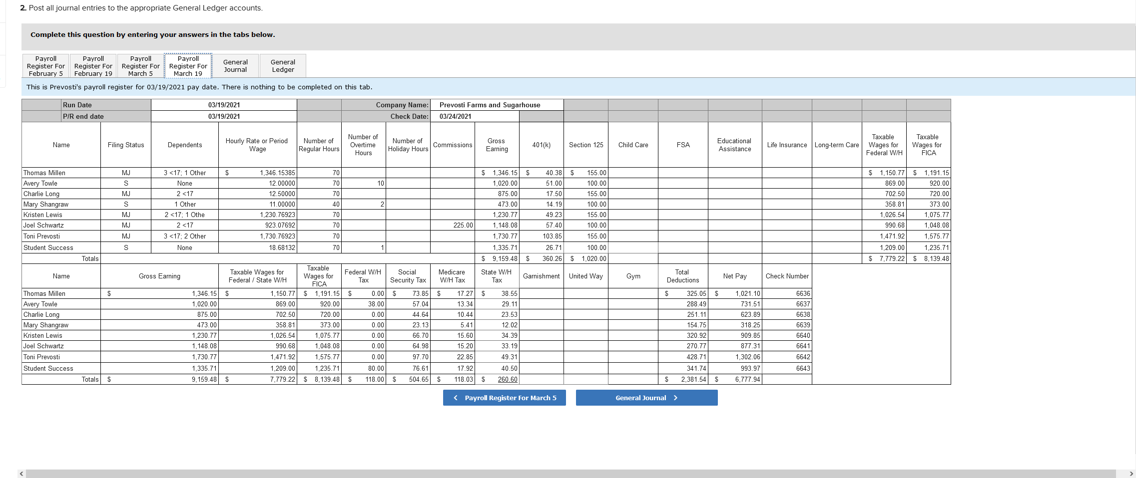Journal entry worksheet 456 Record the employee pay | Chegg.com