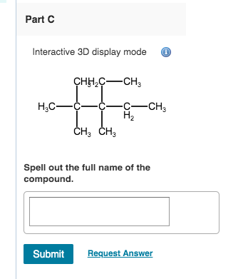 Solved Part A Interactive 3D display mode CH HC - -CH3 Spell | Chegg.com